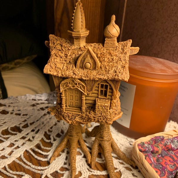 Baba Yaga Hut Statue, Hand Painted Resin Sculpture | Russian Folklore ...