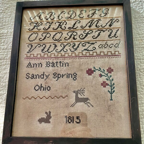 Primitive Early Style LYDIA Sampler Repro - Etsy