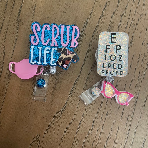 Eye Chart Badge Reel, Optometry Badge Reel Ophthalmologist Badge Reel ...