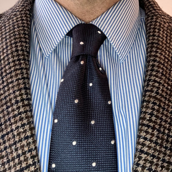 Blue Grenadine Tie | 100% Handmade in Italy - Garza Necktie - Luxury ...