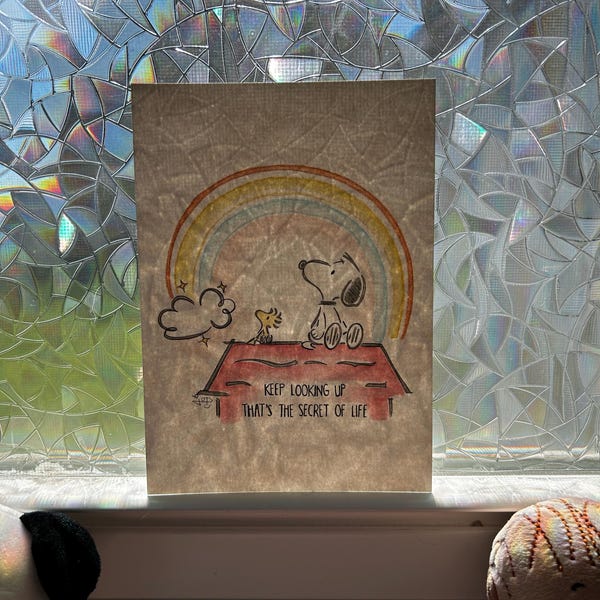 Snoopy and Woodstock Watercolor Art Print: Peanuts Home Decor - Etsy