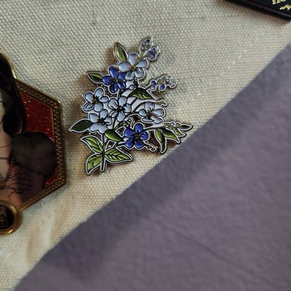 Forget Me Nots Enamel Pin | Floral Enamel Pin | Blue Flower Enamel Pin ...