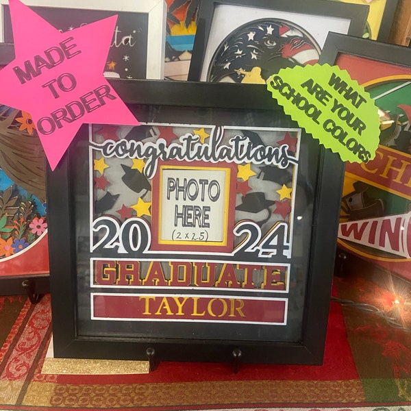CUSTOMIZABLE 3D GRADUATION Shadow Box Svg - for Cricut - for Silhouette ...