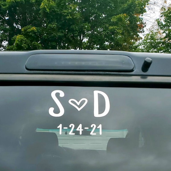Custom Couple's Initials With Date Decal - Couples Decal - Wedding ...