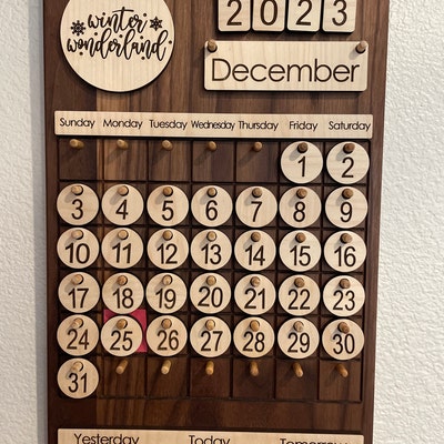 Wooden Perpetual Calendar, Montessori Calendar, Homeschool Calendar ...