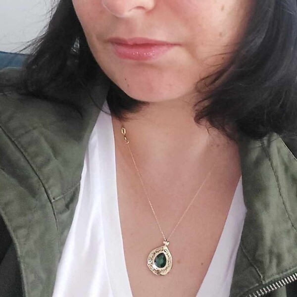 14K Real Gold Family Tree Necklace-gemstone Generational Tree Necklace ...