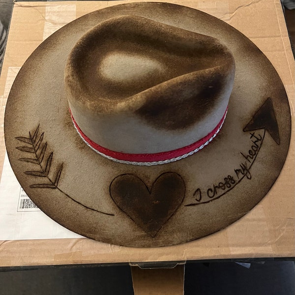 Custom Burned Hat - Barbed Wire - Large - Etsy