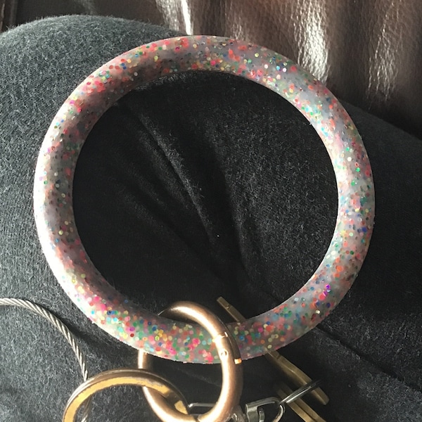 Free Shipping,1pc Glitter Silicone Bangle Bracelet Keychain,lanyard ...