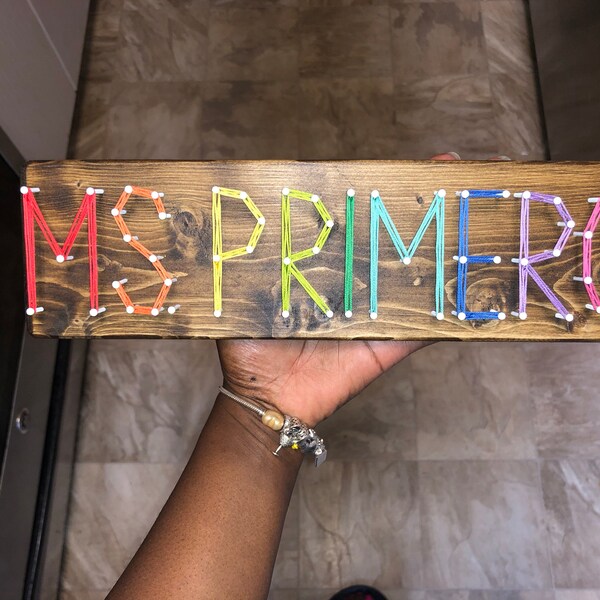 Custom Teacher Name Rainbow String Art, Unique Teacher Gift, Custom ...