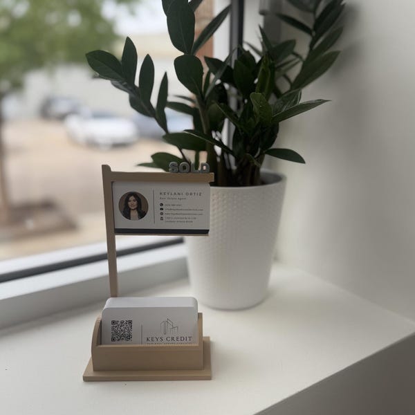 Real Estate SOLD Sign Business Card Holder Upright - Etsy