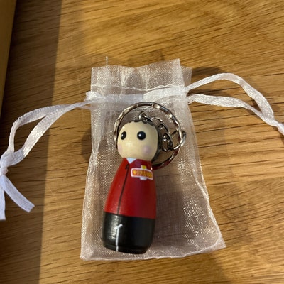 Paramedic Peg Doll Keyring / Charm 4.3cm personalised NHS Key Worker ...