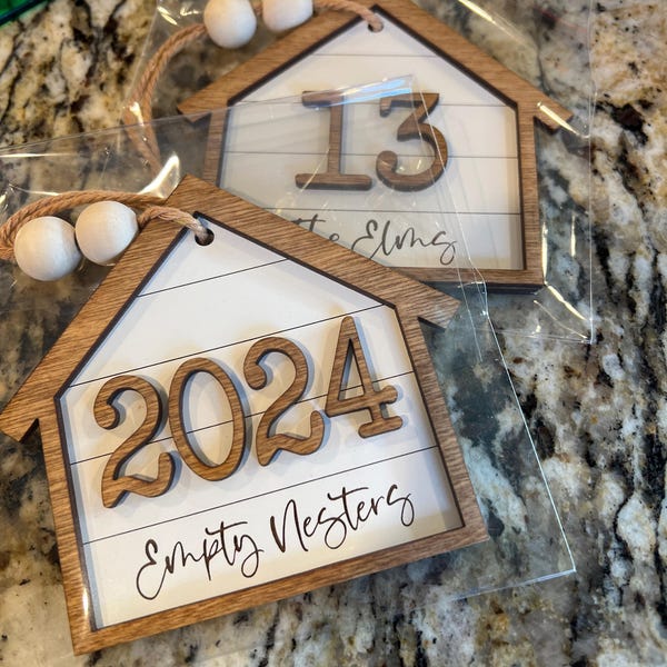 Personalized Reindeer Stall Ornament | Wooden - Etsy