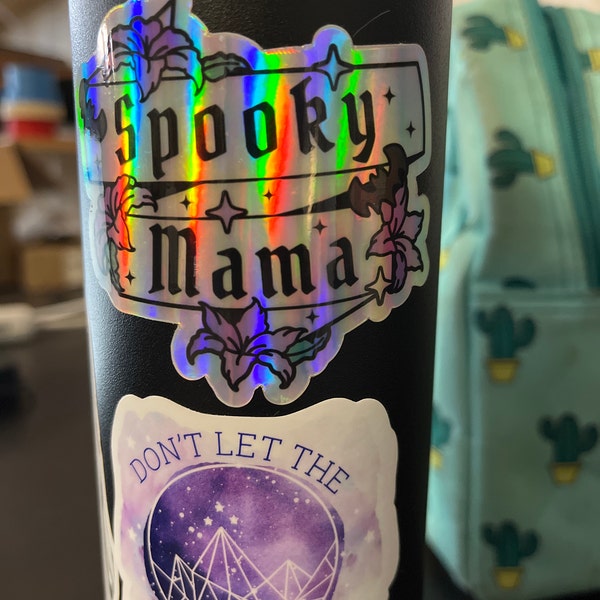 Spooky Mama Holographic Vinyl Sticker, Decals, Spooky Sticker, Witch ...