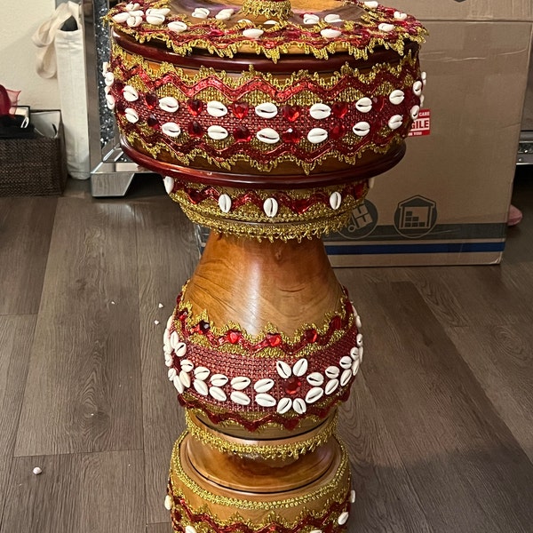 SHANGO - Shango Set: Batea & Pilon De Madera Decorado Y Tarros - Etsy