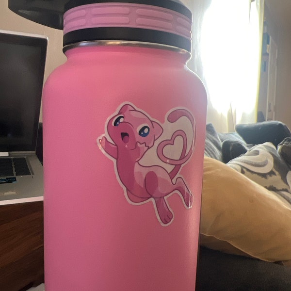 Mew Sticker | Mewtwo Decal, Legendary Psychic Type, Cute Heart Tail ...