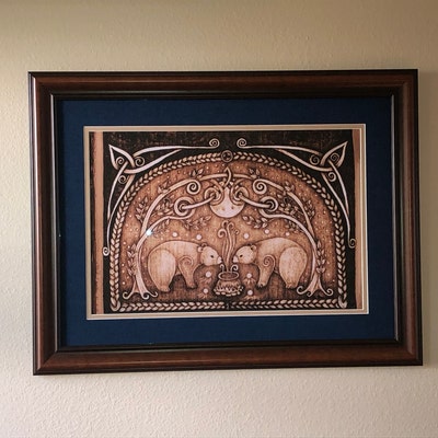 Farmhouse Woodburned Spoons Hand Burned Pyrography Designs Honeybee ...