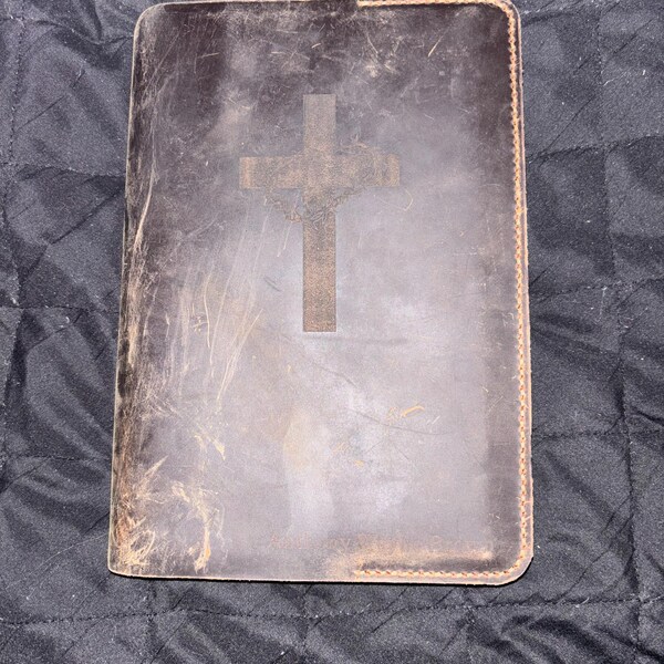 Personalized Leather Cover for Bible KJV , Custom Leather Holy Bible ...