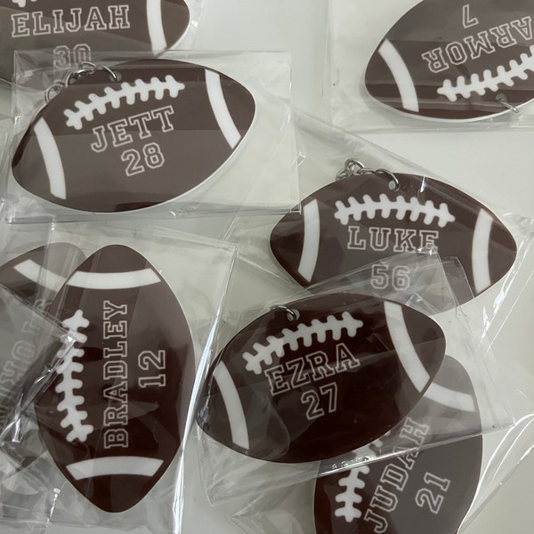 Football Key Chains / Bag Tags / Football Team Gifts - Etsy