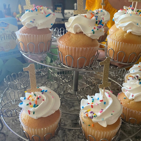 One Cupcake Toppers / Number 1 Cupcake Toppers / First Birthday / 1st ...