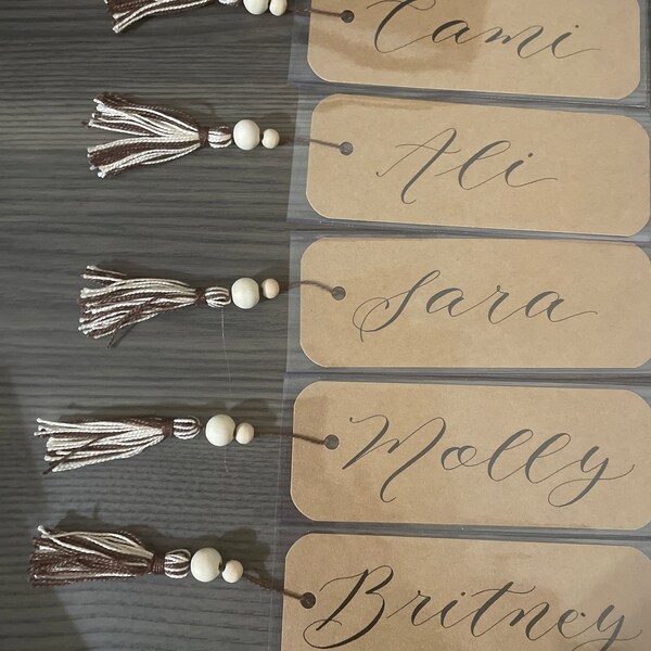 Personalized Bookmark, Bookmarks Custom, Calligraphy Bookmarks, Tassel ...