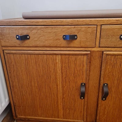 Thick Flat Leather Drawer Handles Leather Cabinet Pulls - Etsy