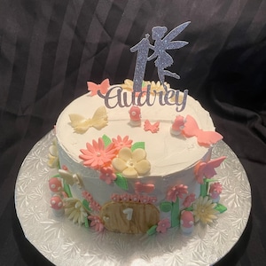 Glitter One Butterfly Cake Topper Number Cake Topper Party | Etsy