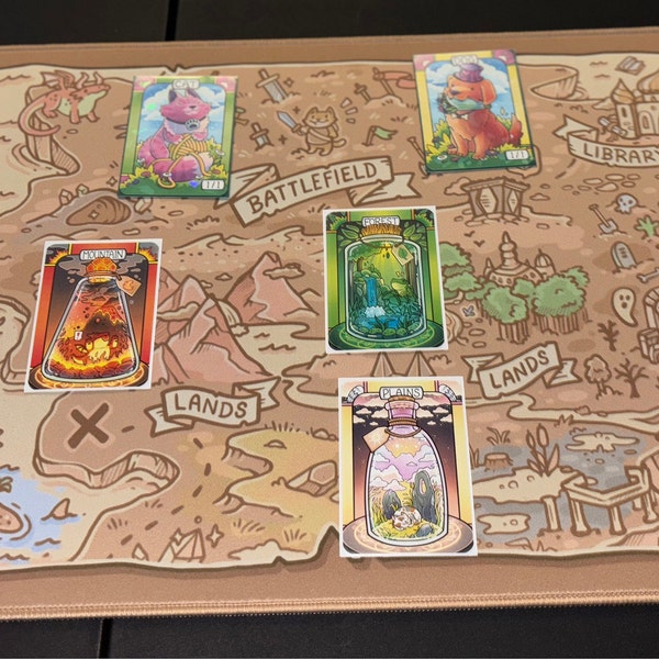 Treasure Map Playmat With Phases and Zones // Deskmat and Mousepad ...