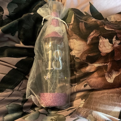 Personalised Bumble Bee Birthday Glitter Glass Gift for Her Gift for ...