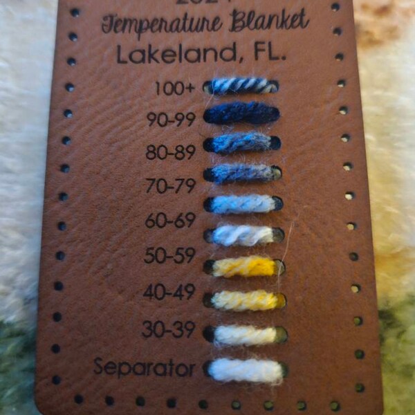 Personalized Faux Leather Temperature Blanket Color Palette Label - Etsy