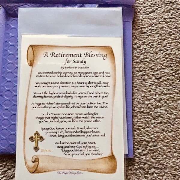 A Retirement Blessing - Printable Download, 5x7 Frameable Poem for ...