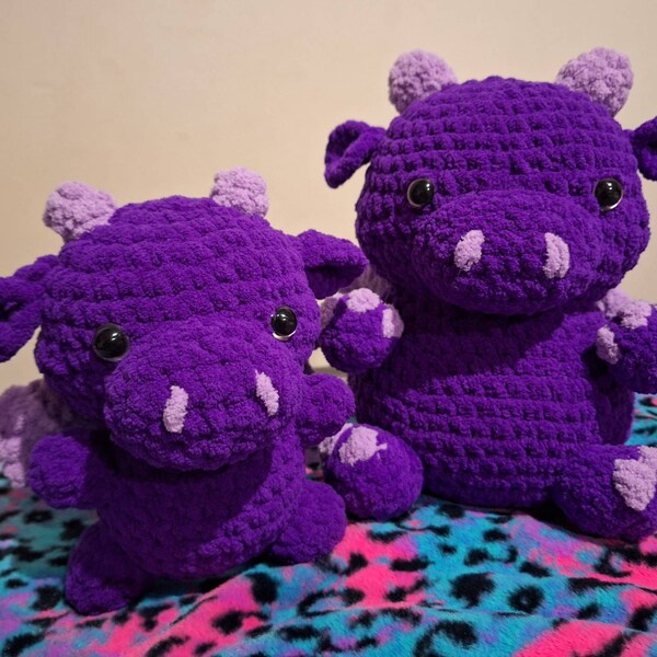Crochet Chubby and Baby Dragon Plushie Pattern: Amigurumi Bundle (PDF ...