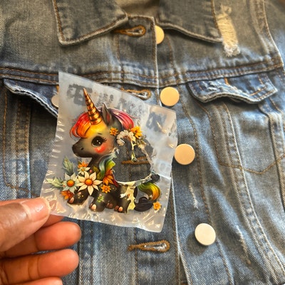 Watercolor Baby Unicorn DTF Transfer, Adorable Design, High-quality, Easy Application, Perfect ...