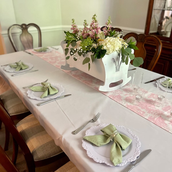 Light Pink Toile Table Runner Table Centerpiece Traditional Table ...
