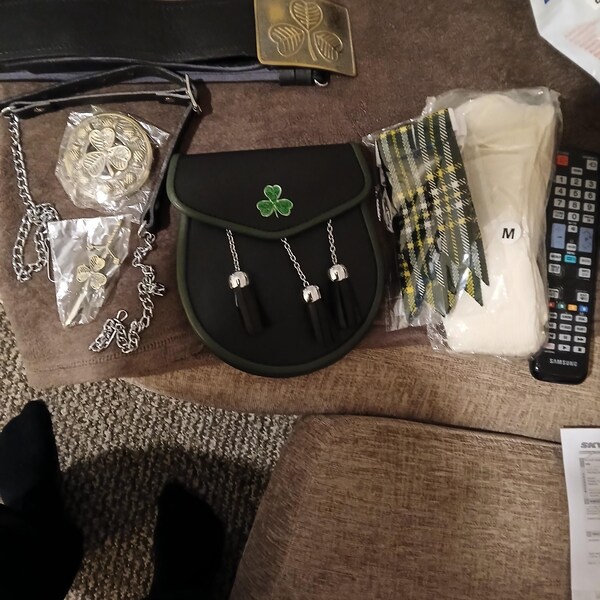 Men's Scottish Handmade 10 Pieces Kilt Set Bagpiper Kilt Outfit ...