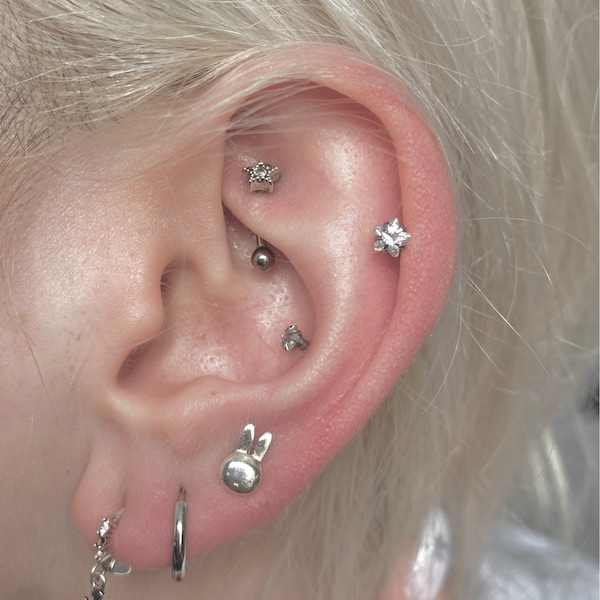 16g Star Rook Earring • Whimsigoth Sparkly Daith Piercing • Cartilage ...