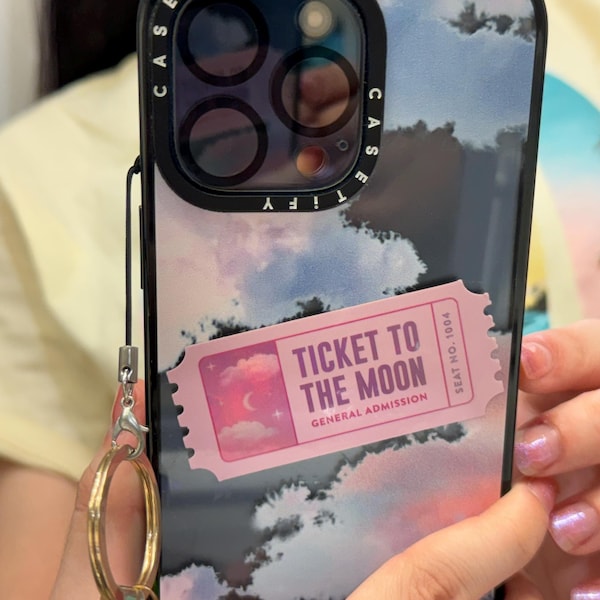 Holographic Ticket to the Moon Vinyl Sticker | Cute Kawaii Stationery ...