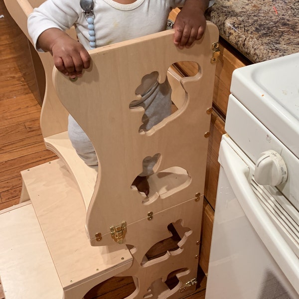 Kids Learning Chair Kitchen Step Stool Children Table Learning Chair ...