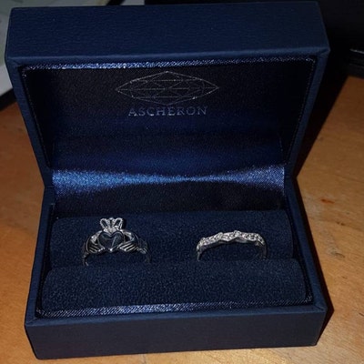 Claddagh Ring, With Real Turquoise Set in a Rose Gold Bezel Crown ...