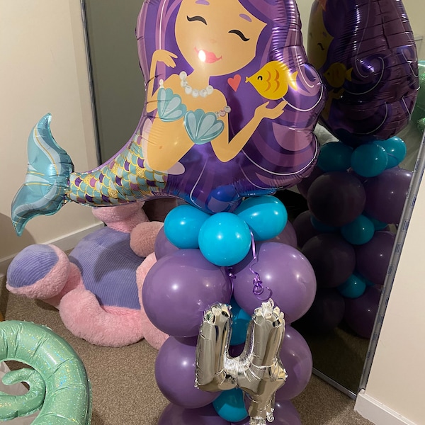 Giant Mermaid Balloon - DIY 4.4ft Mermaid Balloon Display - Diy Kit ...