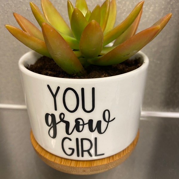 You Grow Girl | Encouragement Gift | Small Succulent Planter | Girl ...
