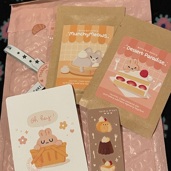 Munchy Meows Blind Bag | Acrylic Keychain | Glossy Vinyl Sticker | Cute ...