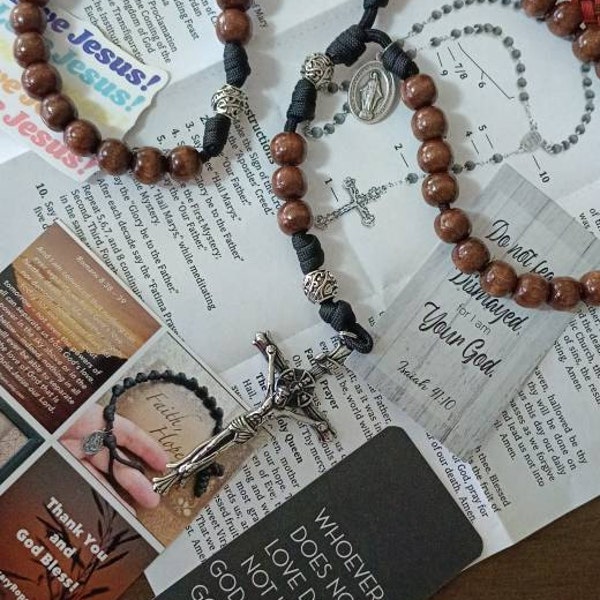 Miniature 9 Crusader Templar Red Cross Anglican Rosary. 6mm Stainless ...