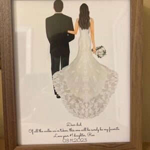 Personalized Bride and Dad Portrait Art DIGITAL Father of the Bride ...