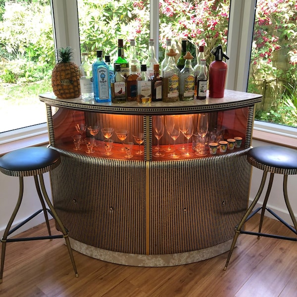 Retro Vintage Antique Wood Fronted Cocktail Bar Absolutely Stunning ...