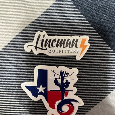 Lightning Bolt & Linemen Hard Hat Decal, Storm Chaser, Power Lineman ...