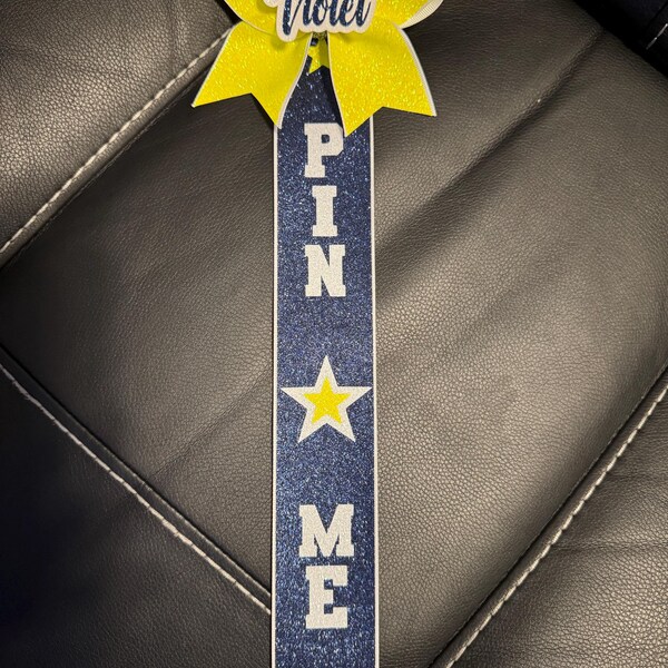 Pin Me Cheer Competition Tag Ribbons, Customizable Glitter Colors + Add ...