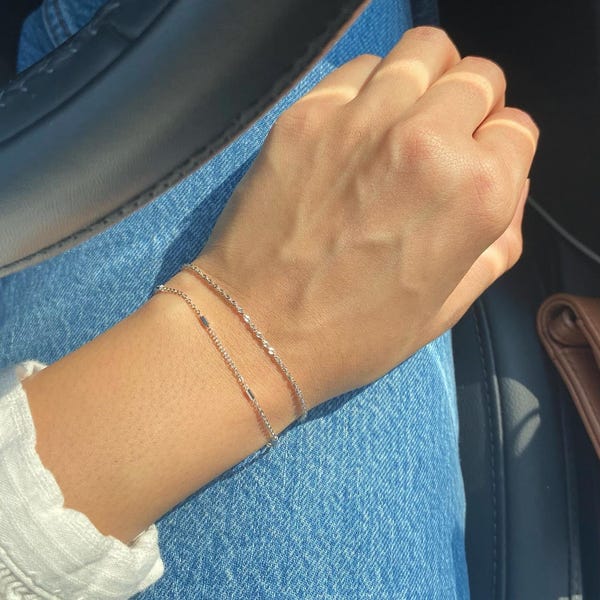 Two Delicate Bracelets Set, Dainty Bracelet Set, Two Minimalist ...
