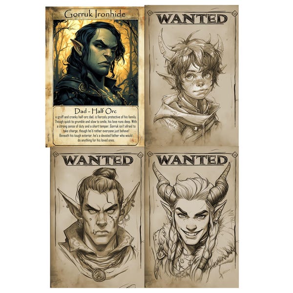 Custom Dnd Character Wanted Poster, Digital OC Sheet, TTRPG Fantasy ...
