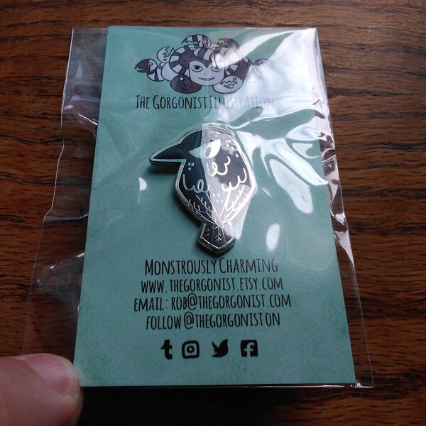 Furious Crow Cute Black Bird Hard Enamel Pin - Etsy