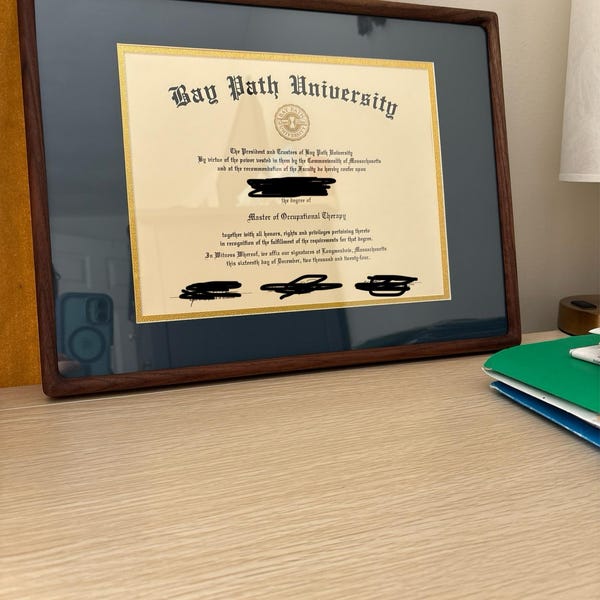 HONOR- Solid Walnut Wood Diploma Frame, College Diploma Plaque, 8.5x11 ...